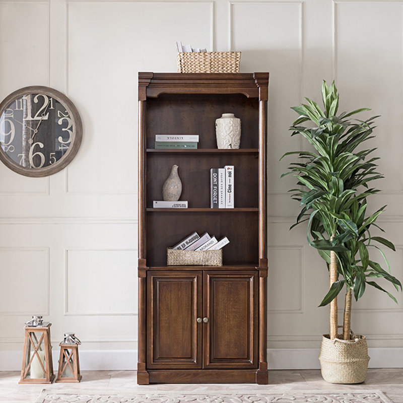 Stylistics Savvy 31.5" Brown Standard Solid Wood Bookcases | Wayfair